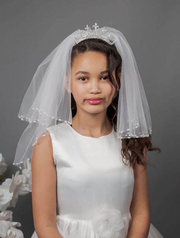 Beaded Tiara Communion Veil – Holy Frox
